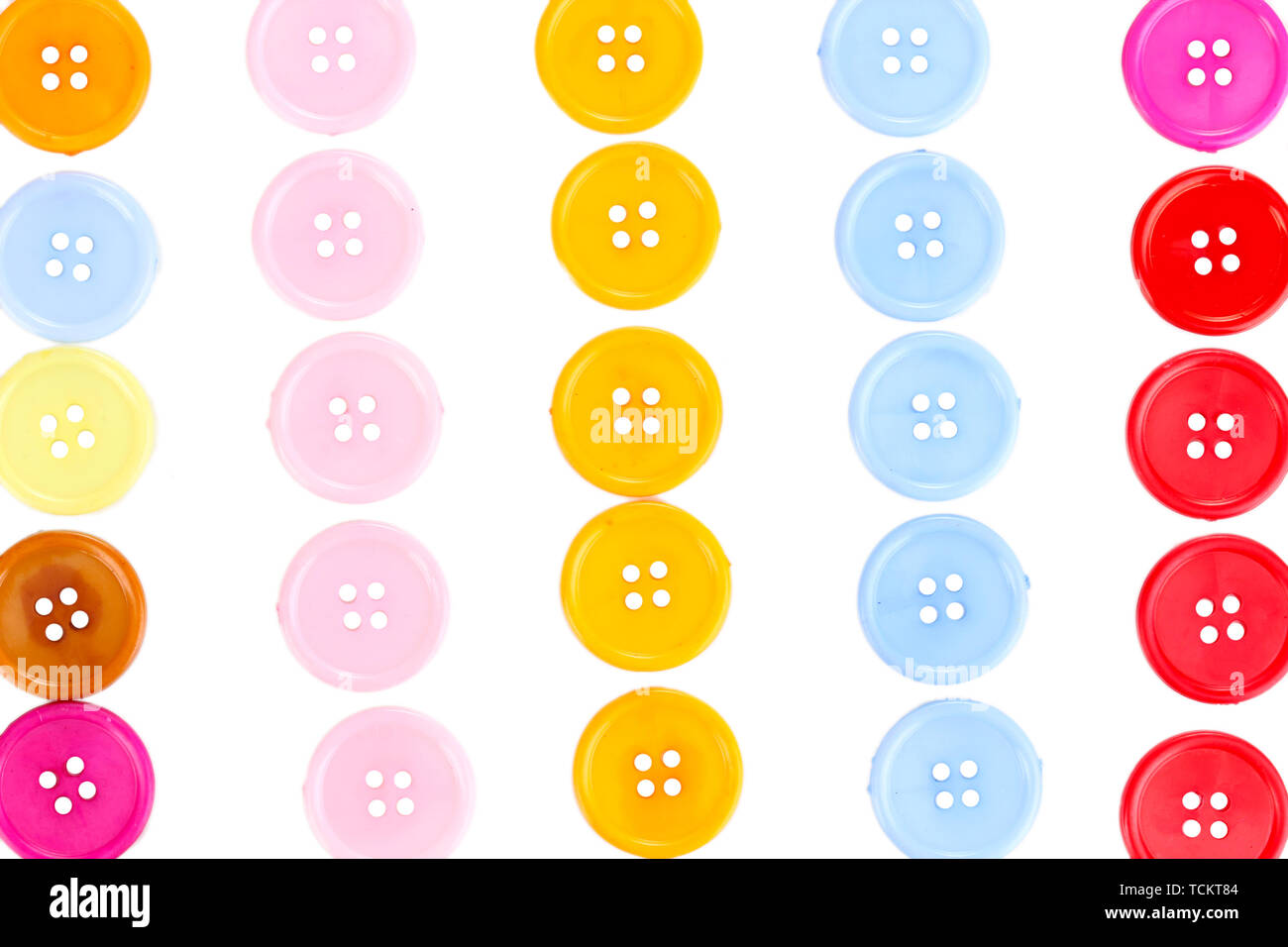 Colorful sewing buttons isolated on white Stock Photo - Alamy