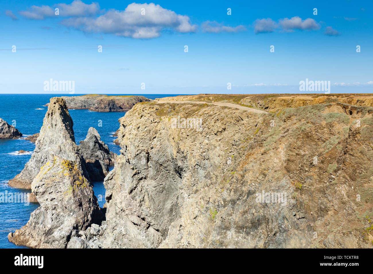 The famous places of the island Belle Ile en Mer, Needles of Port-Coton ...