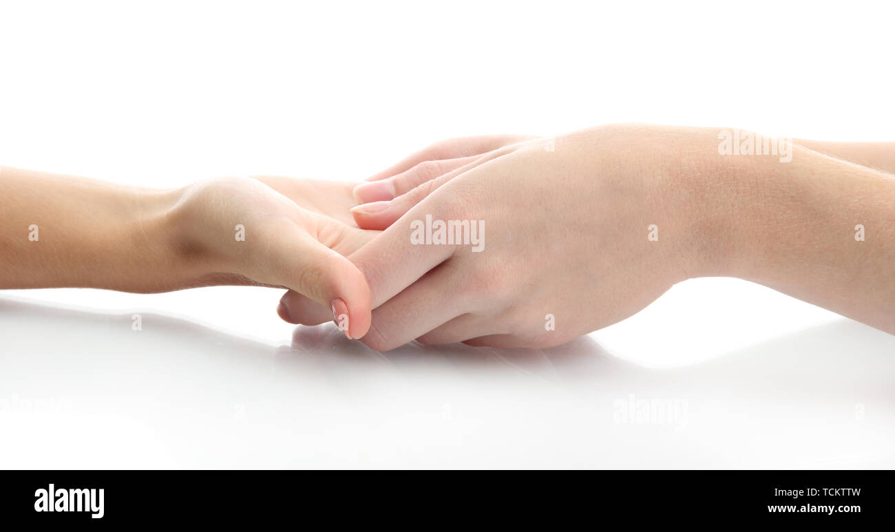 Hand massage, isolated on white Stock Photo - Alamy