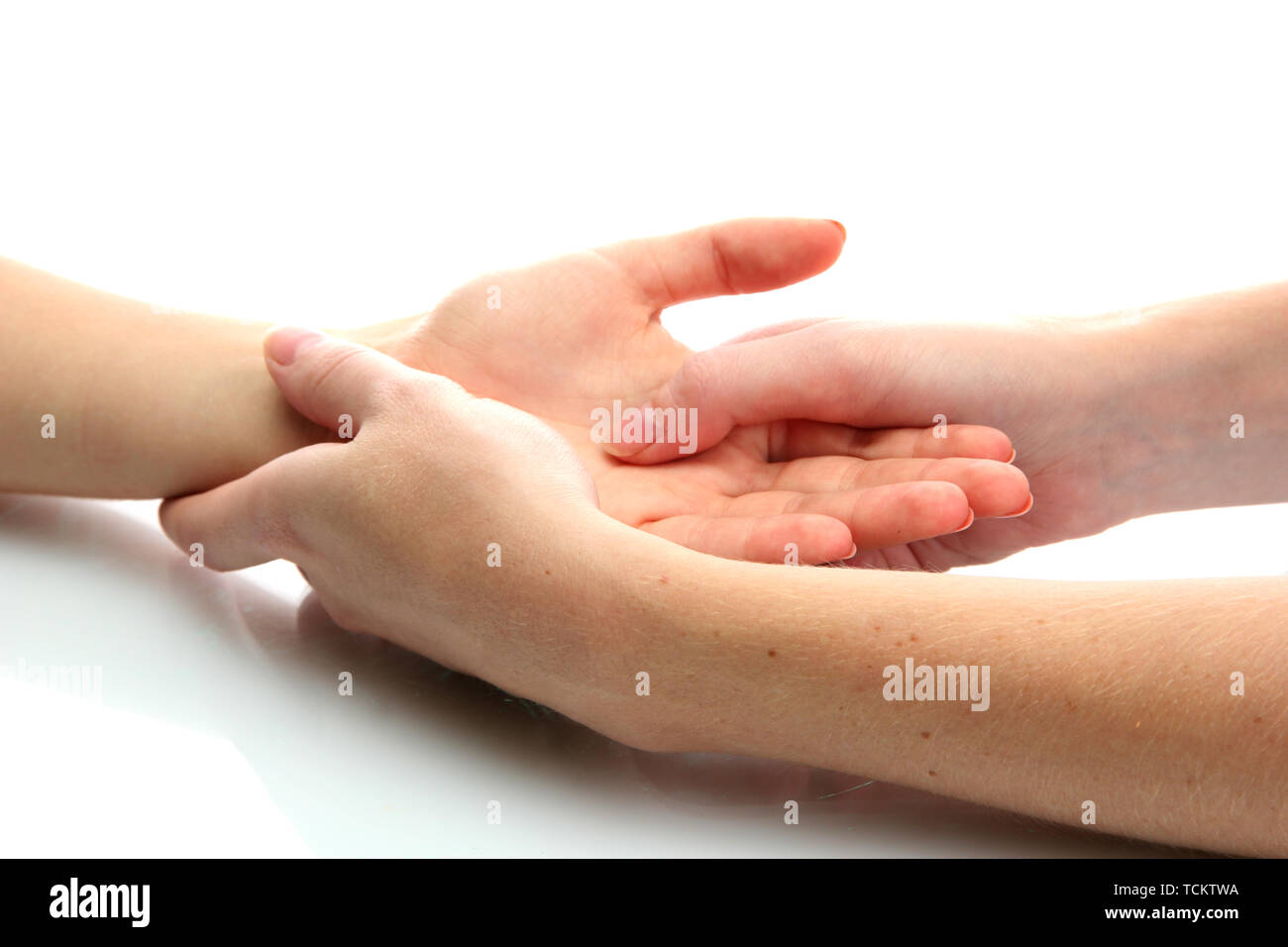 Hand massage, isolated on white Stock Photo - Alamy