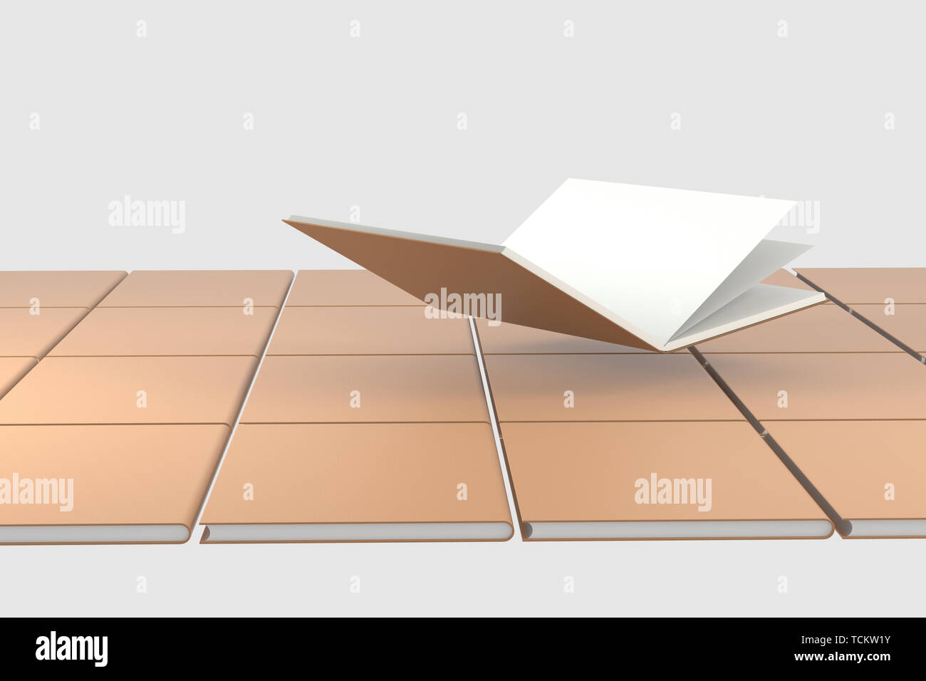 The brown blank opening notebook background, 3d rendering. Computer ...