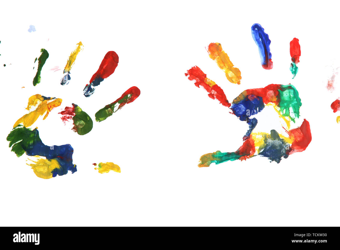 Color hands print, isolated on white Stock Photo - Alamy
