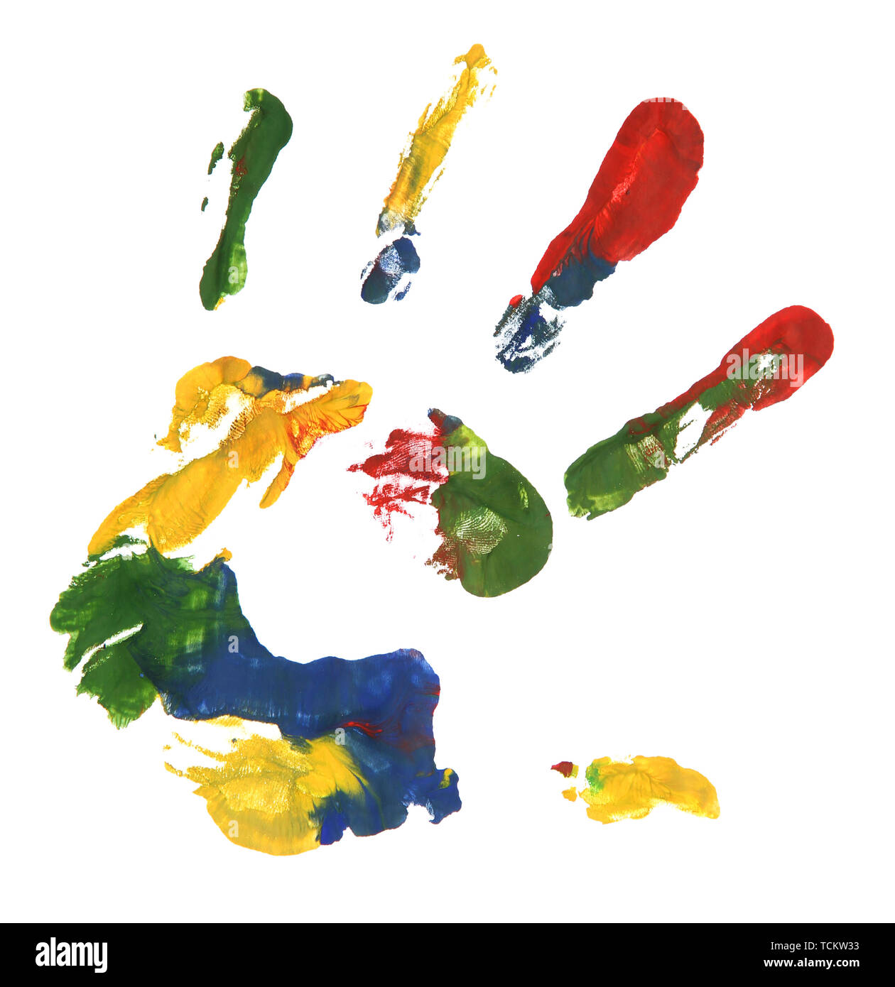 Color hand print, isolated on white Stock Photo - Alamy