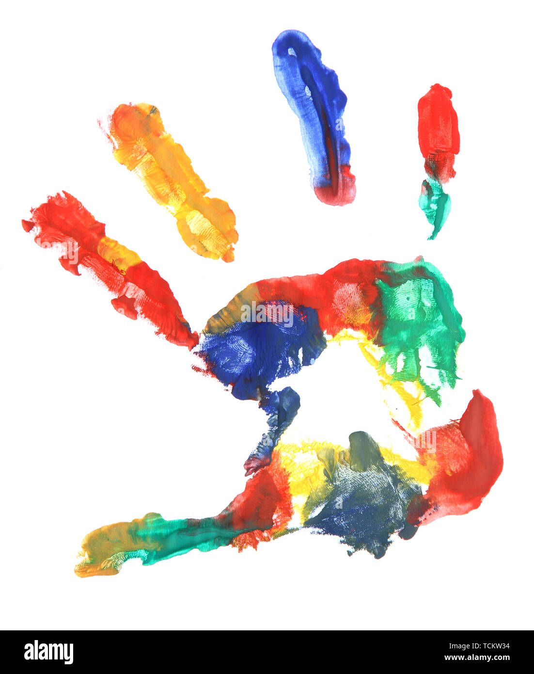 Color hand print, isolated on white Stock Photo - Alamy