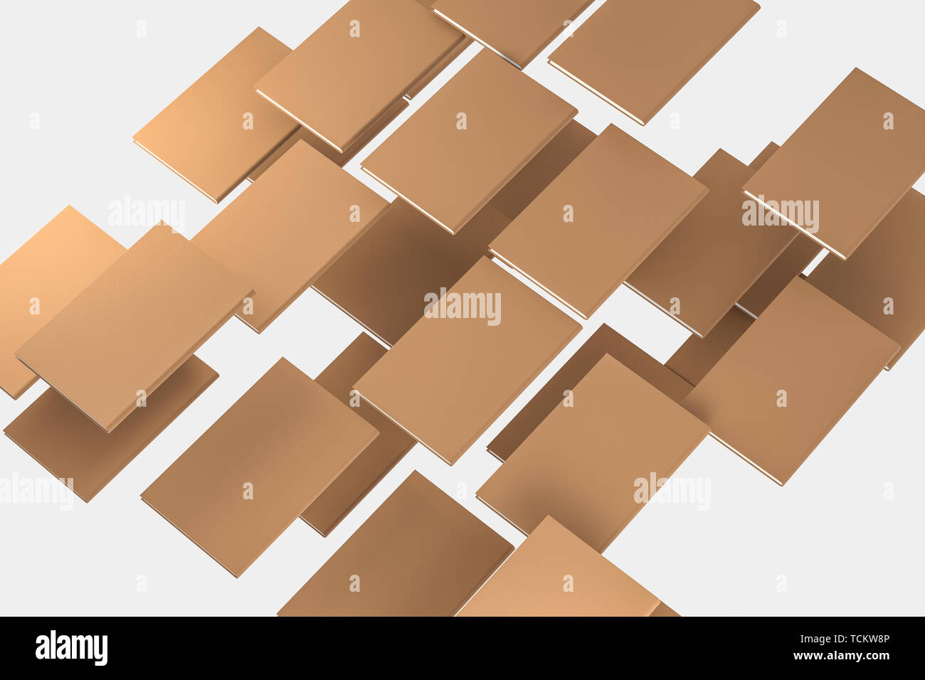 The organized hard cover notebooks, 3d rendering. Computer digital ...