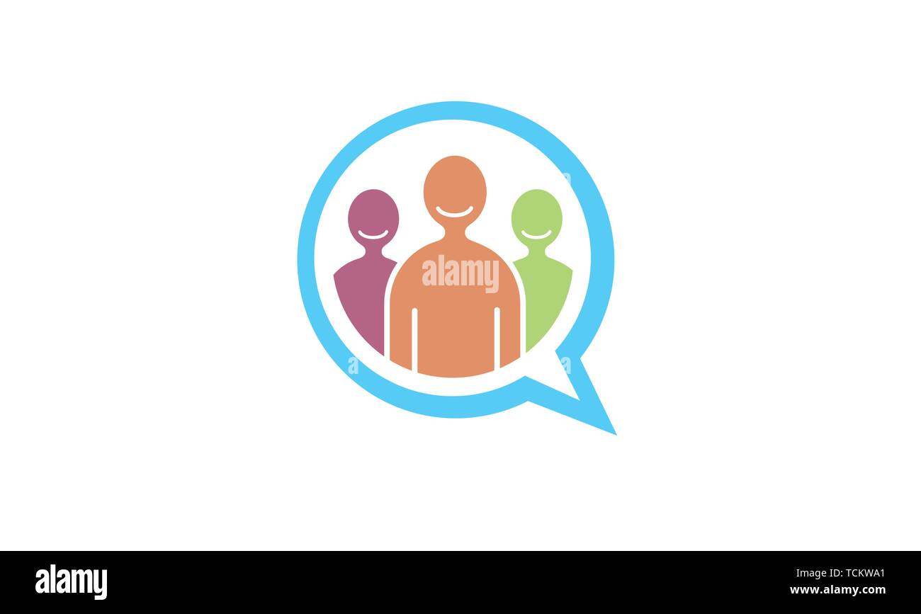 Team Talk People Chat Bubble Logo Design Illustration Stock Vector ...