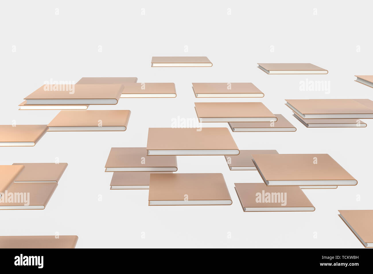 The organized hard cover notebooks, 3d rendering. Computer digital ...