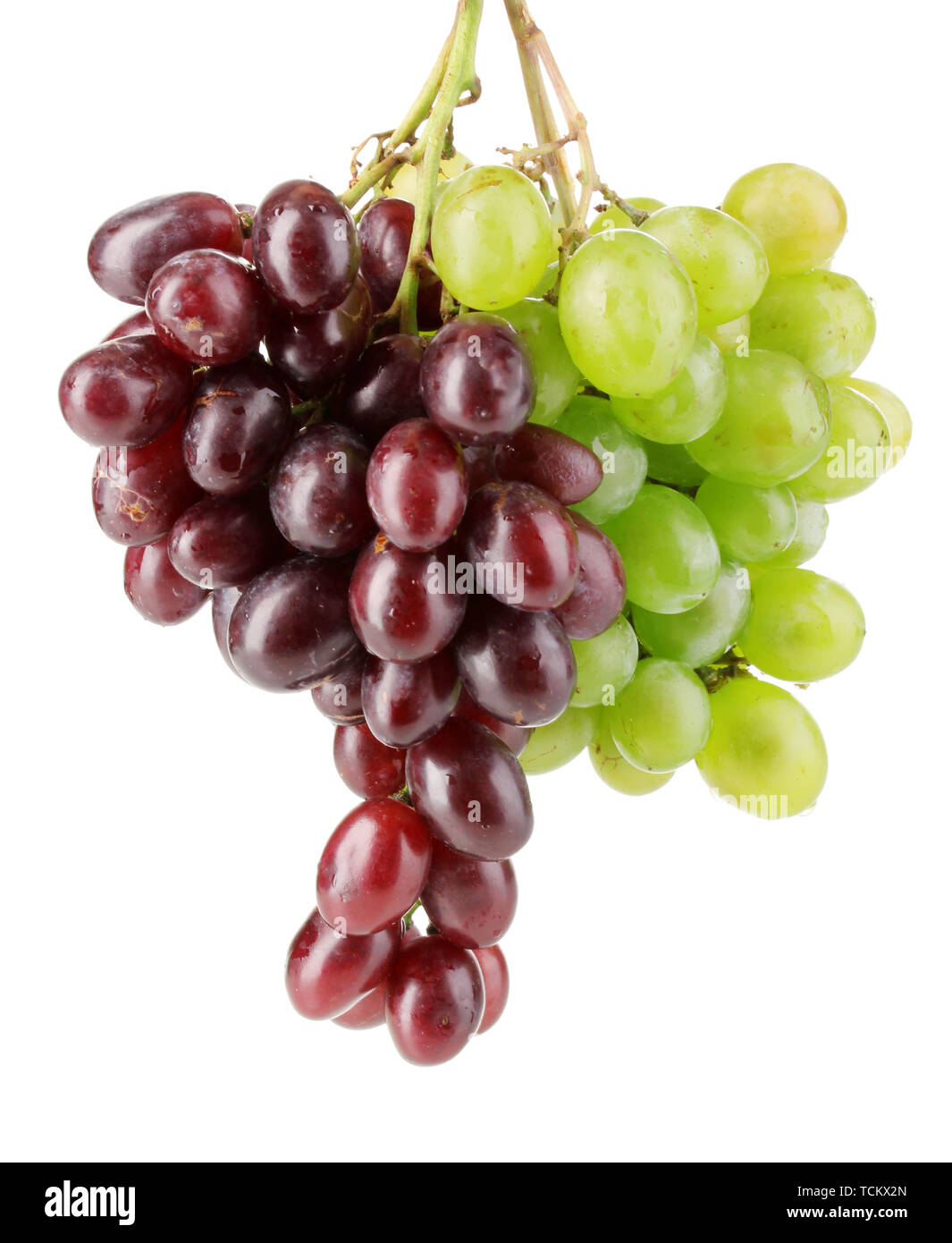 Delicious ripe two bunches of grapes isolated on white Stock Photo - Alamy
