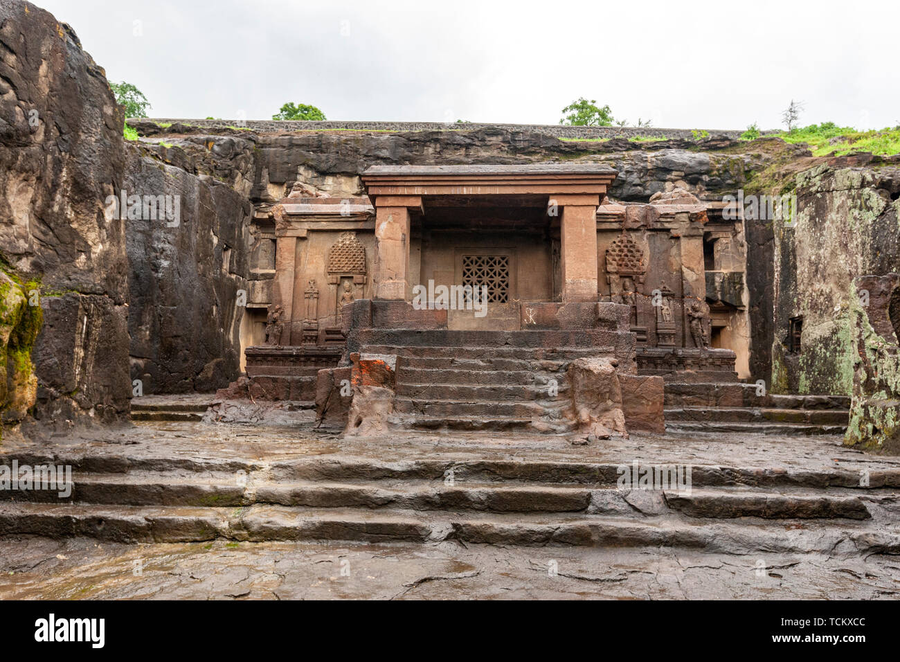 Facade of Cave 15, Cave Hindu monuments, Ellora Caves, rock-cut ...