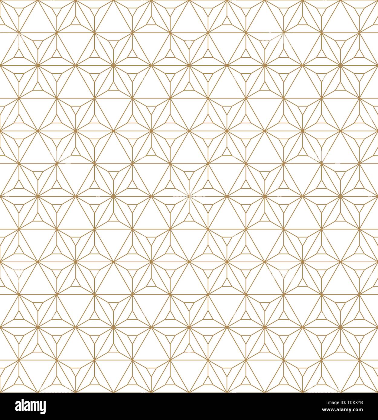 Japanese seamless geometric pattern .Gold silhouette lines.For design ...