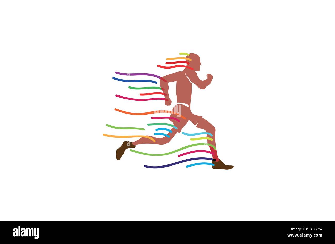 Running Man Colorful Lines Logo Symbol Vector Design Illustration Stock ...