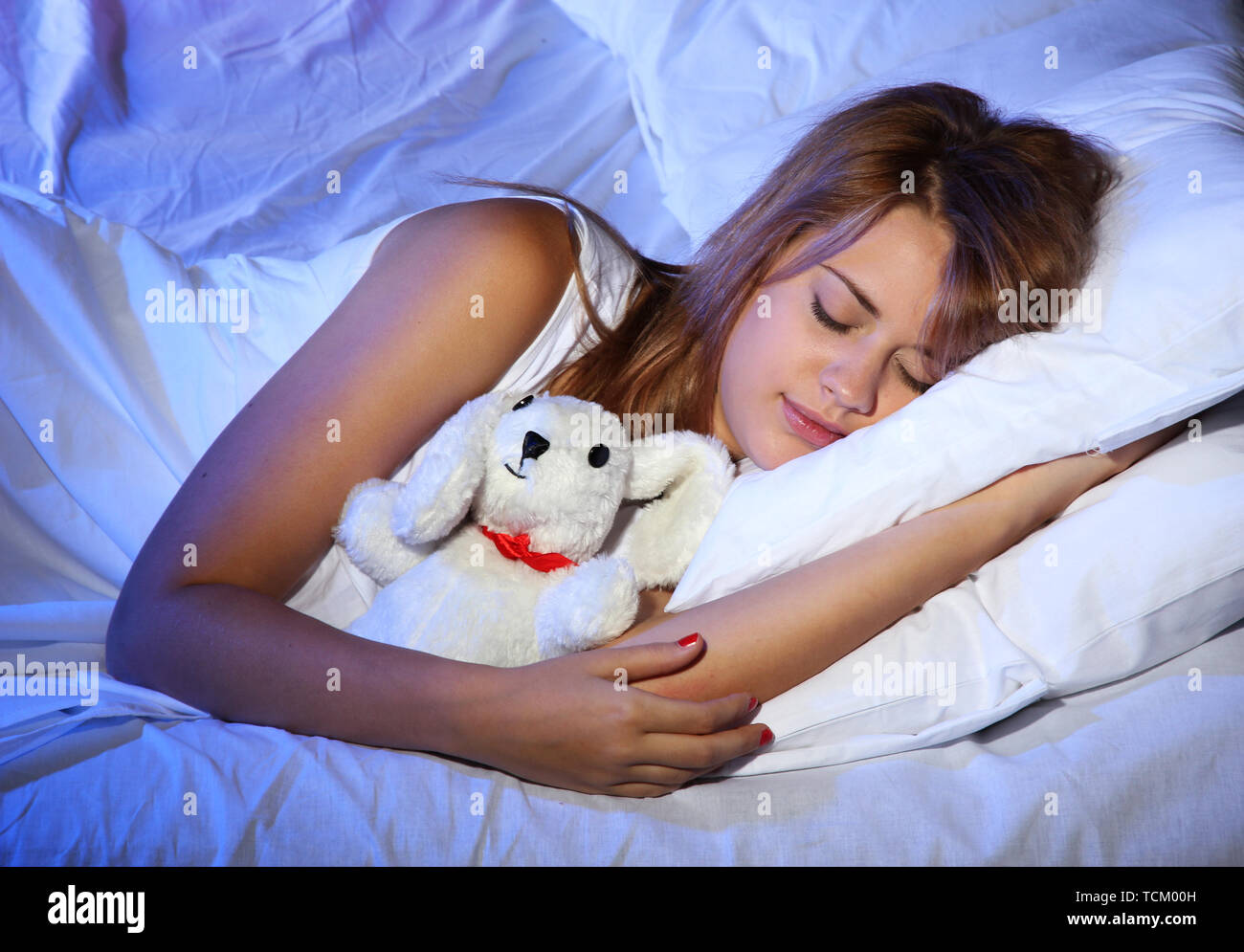 White rabbit sitting in bedroom hi-res stock photography and images - Alamy