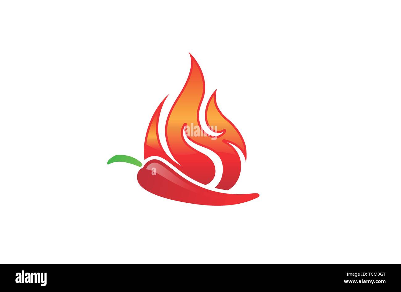 Flaming Fire Chili Pepper Logo Symbol Vector Design Illustration Stock ...