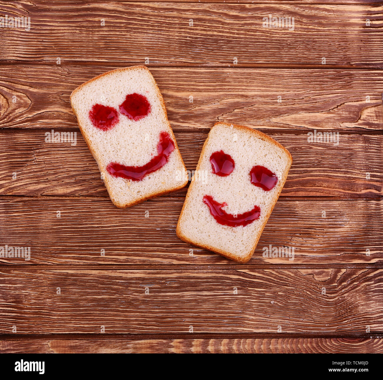 Two slices of bread with smiles Stock Photo - Alamy