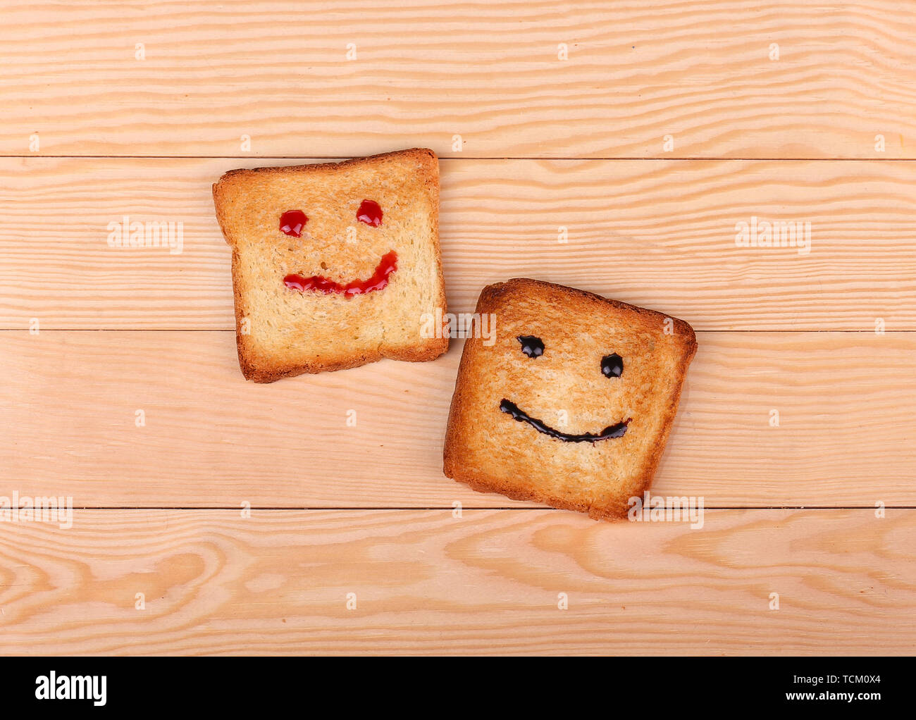Two slices of bread with smiles Stock Photo - Alamy