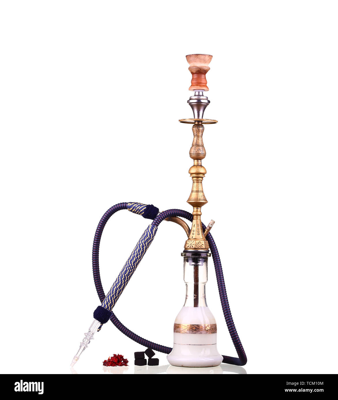 collage Hookah isolated on a white background. Water pipe, hookah ...