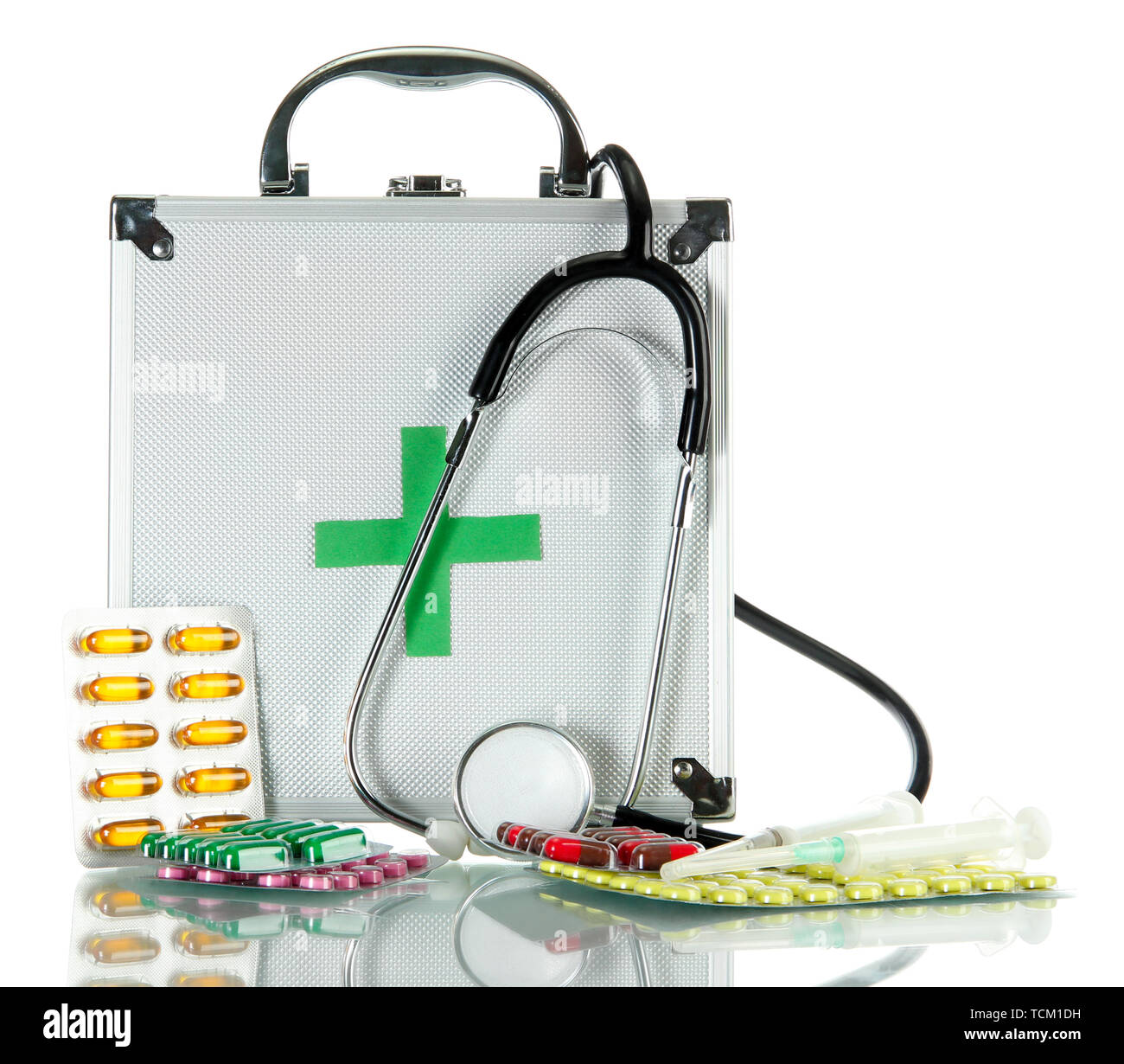 First aid box, isolated on white Stock Photo - Alamy