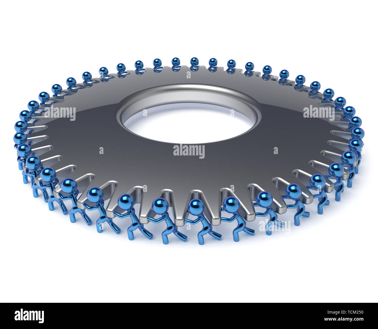 Business process gearwheel men characters teamwork team work hard ...