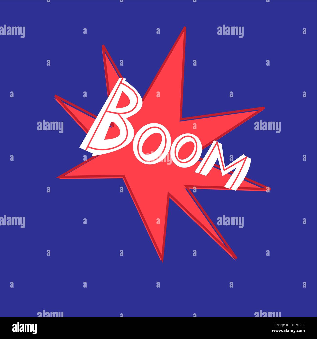 Vector word handwritten Boom on red and blue background Stock Vector ...