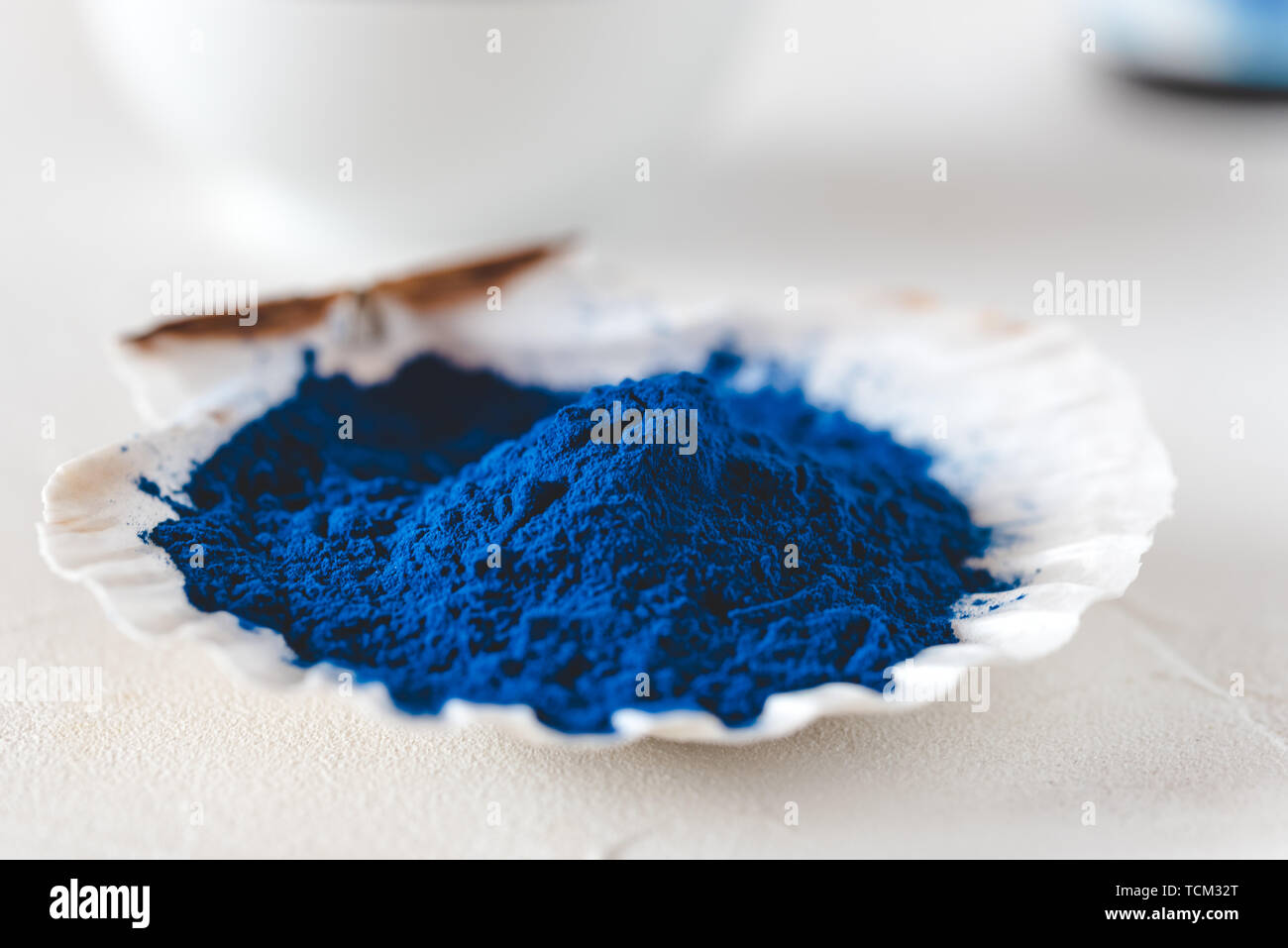 Blue Spirulina algae powder, healthy dietary supplement Stock Photo - Alamy