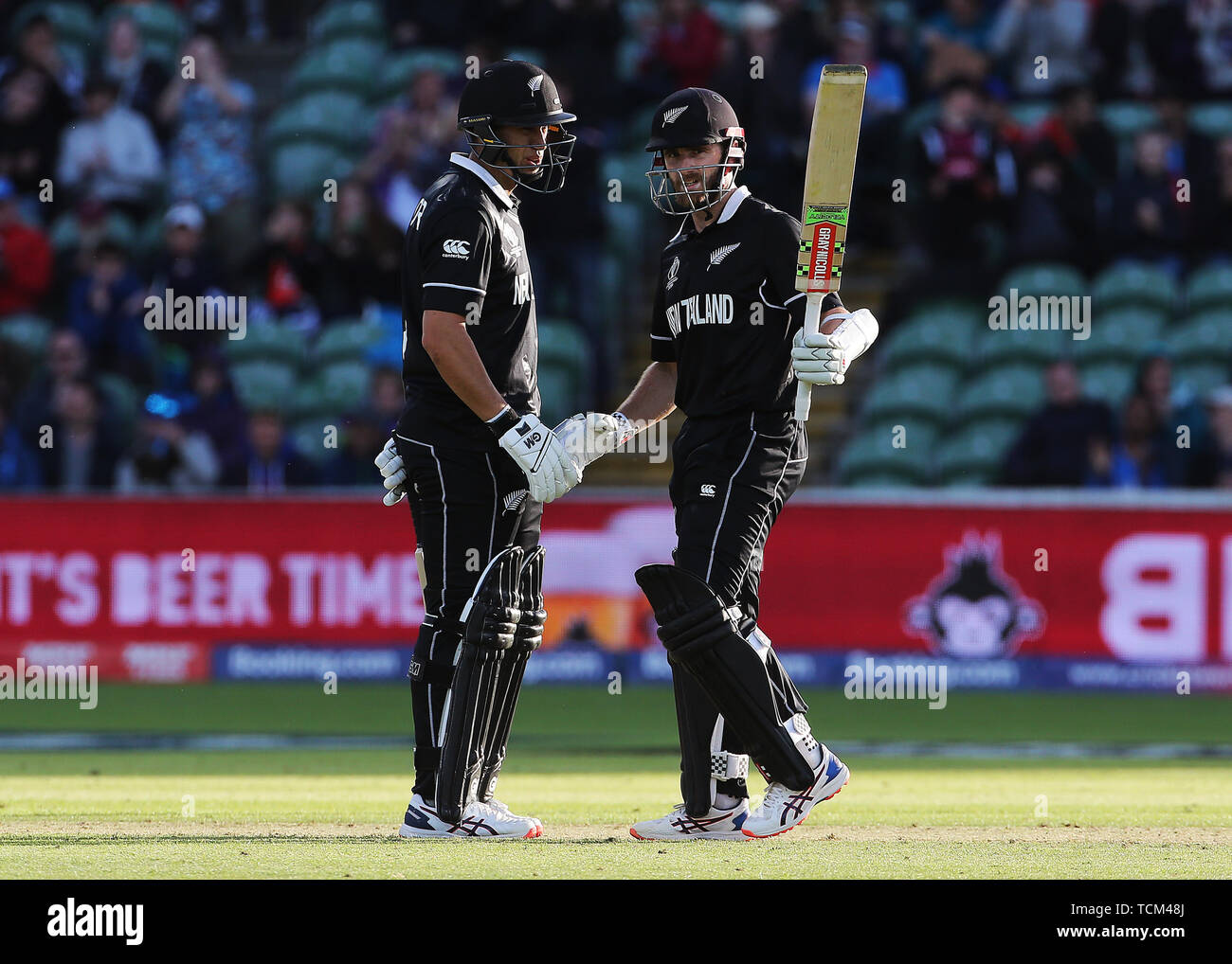 New zealands kane williamson raises hi-res stock photography and images ...
