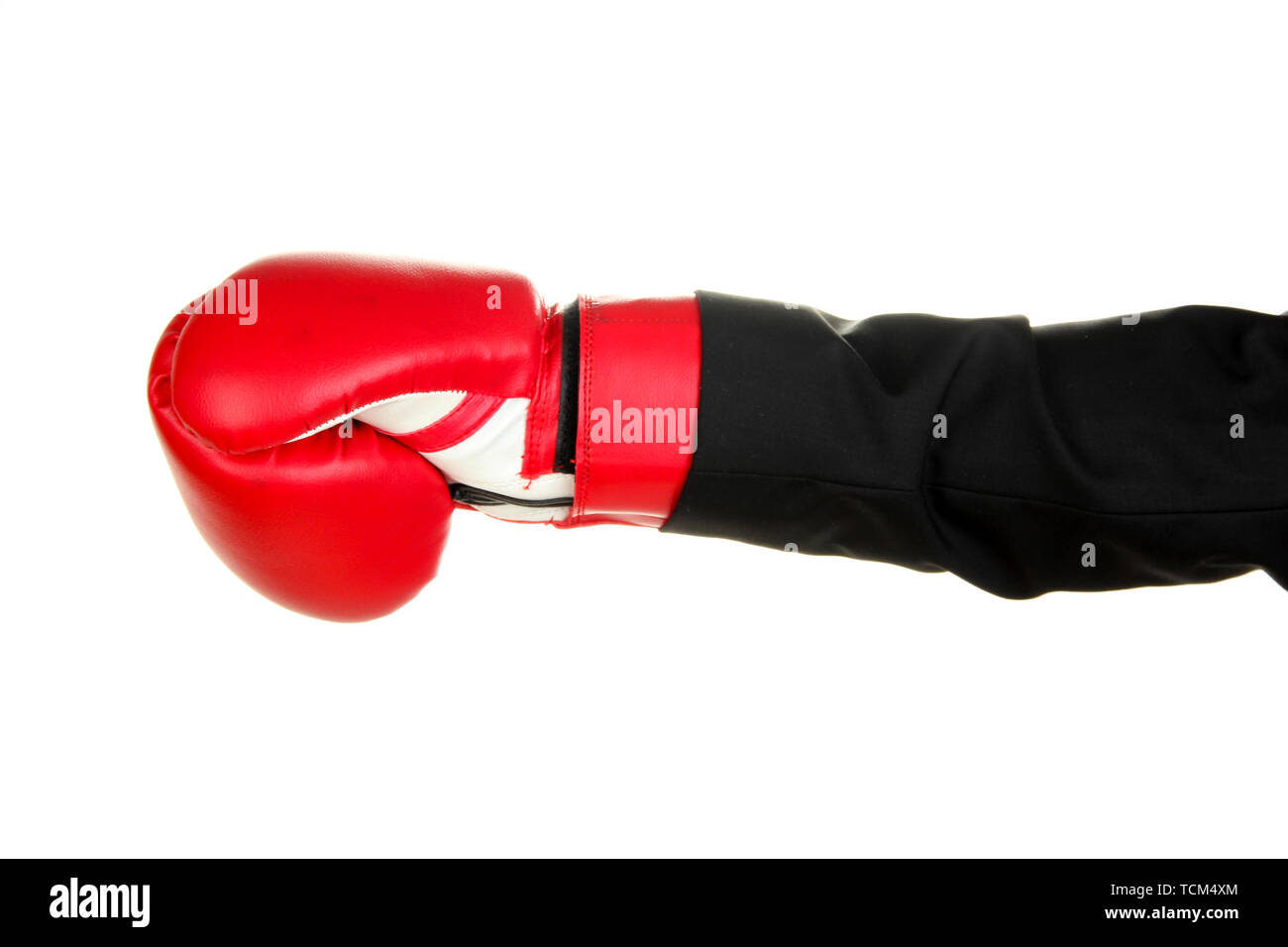 hand in boxing glove isolated on white Stock Photo - Alamy