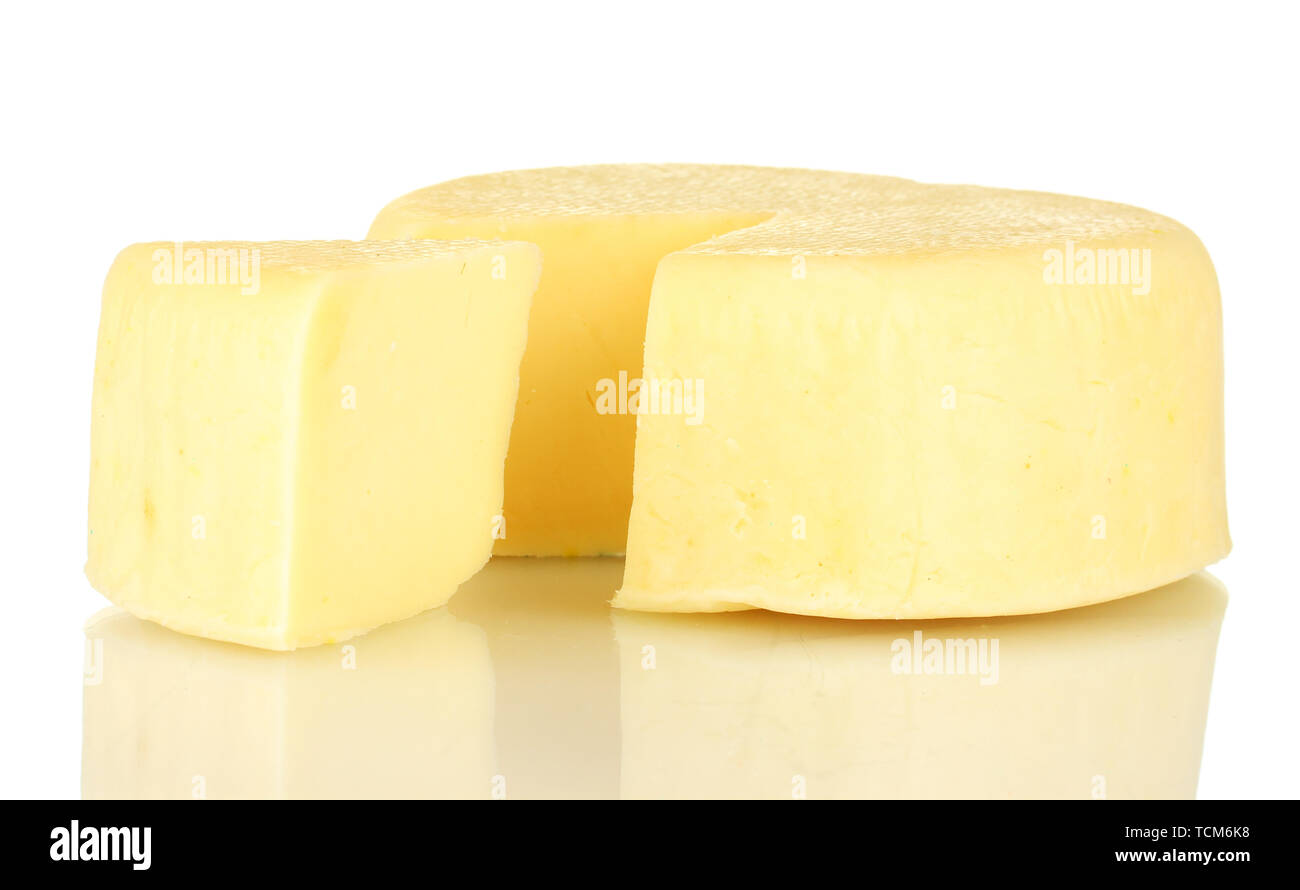 sliced mozzarella cheese isolated on white Stock Photo - Alamy