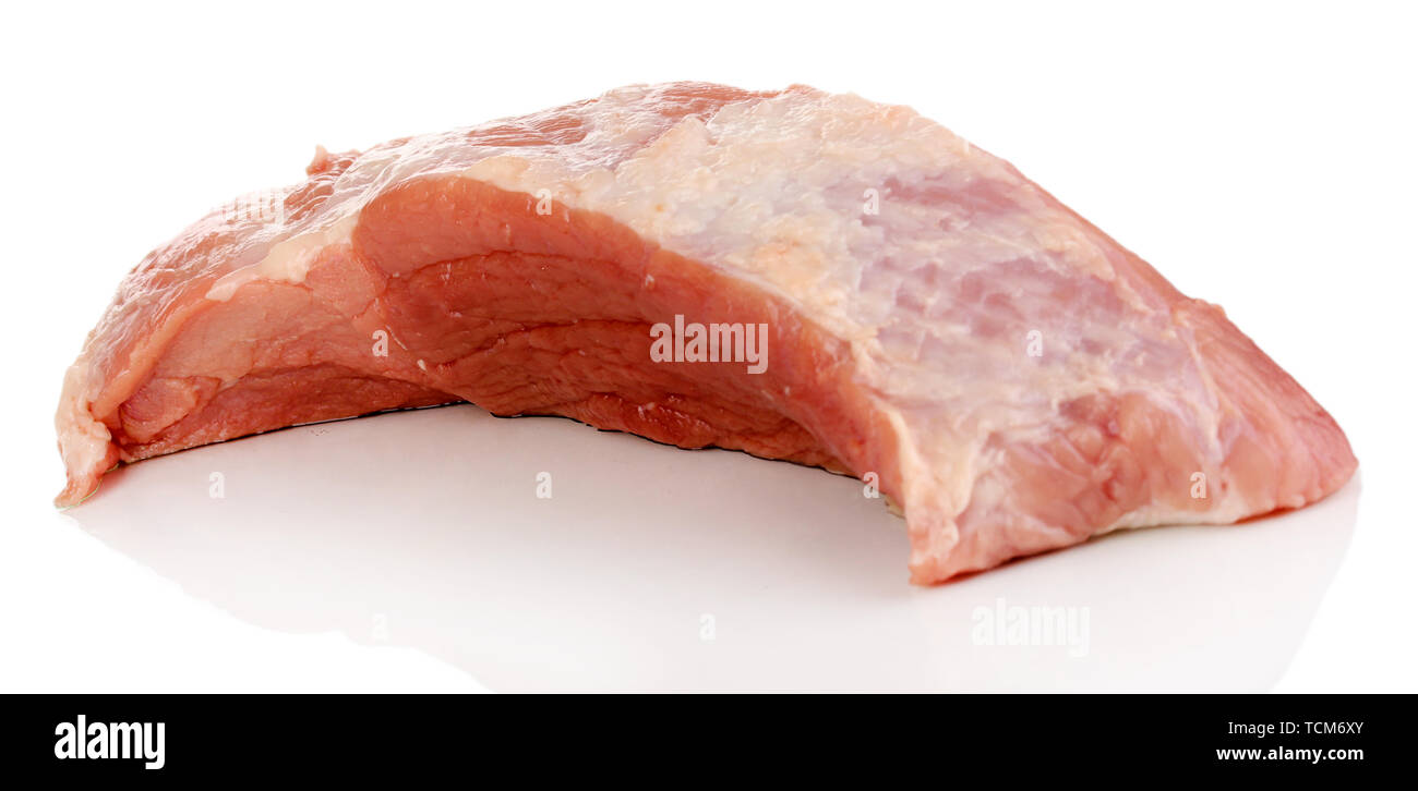 A large piece of pork isolated on white Stock Photo - Alamy