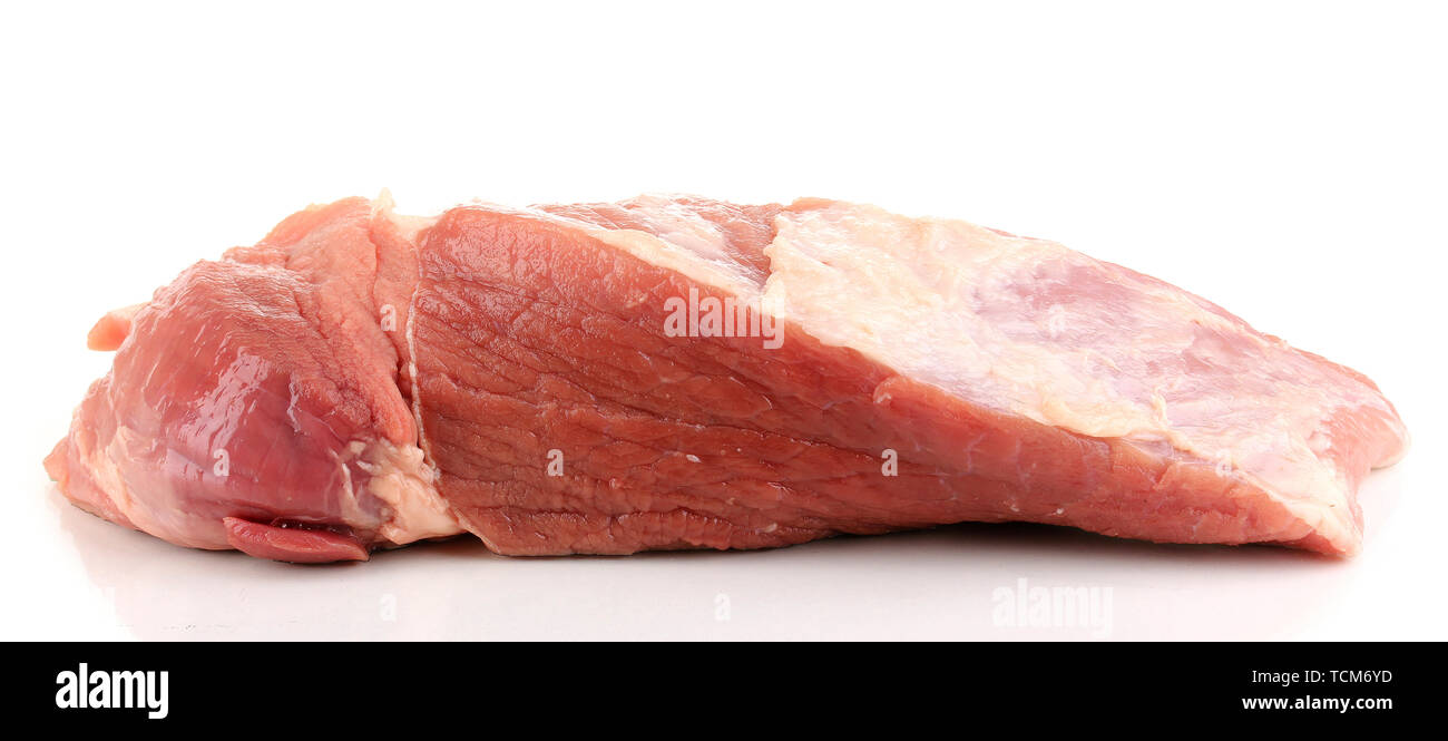 A large piece of pork isolated on white Stock Photo - Alamy