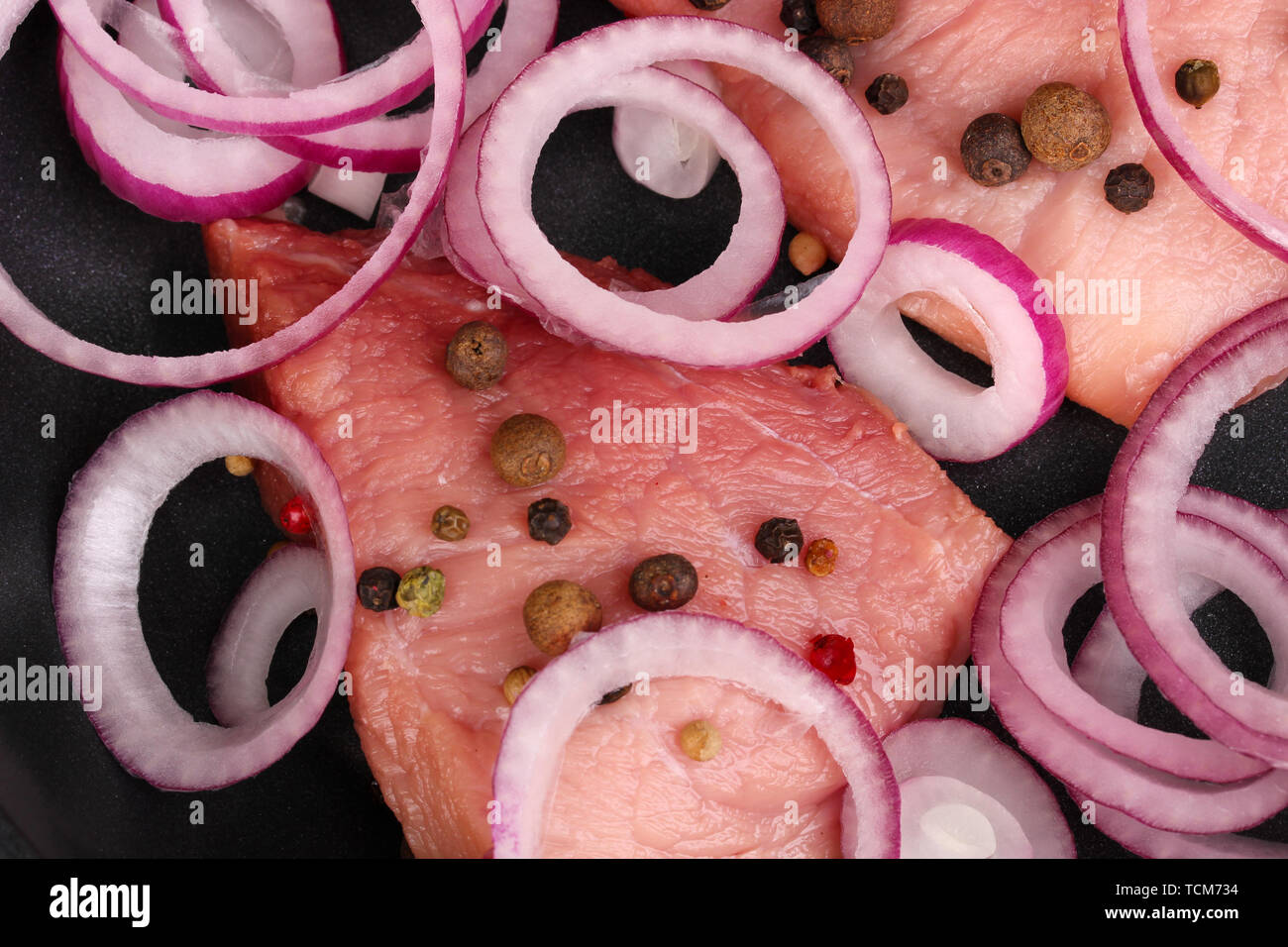 Marinated meat fried onions hi-res stock photography and images - Alamy