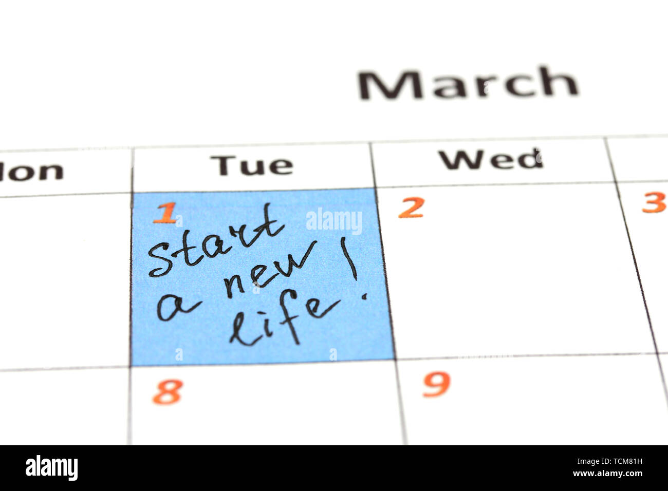 Notes on the calendar, close-up Stock Photo - Alamy