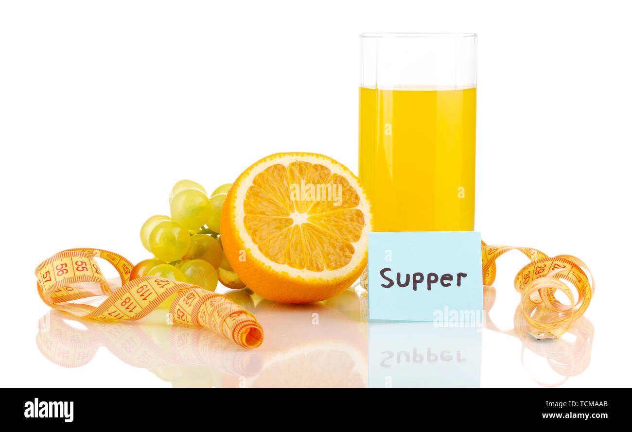 Dietary foods for supper isolated on white Stock Photo - Alamy