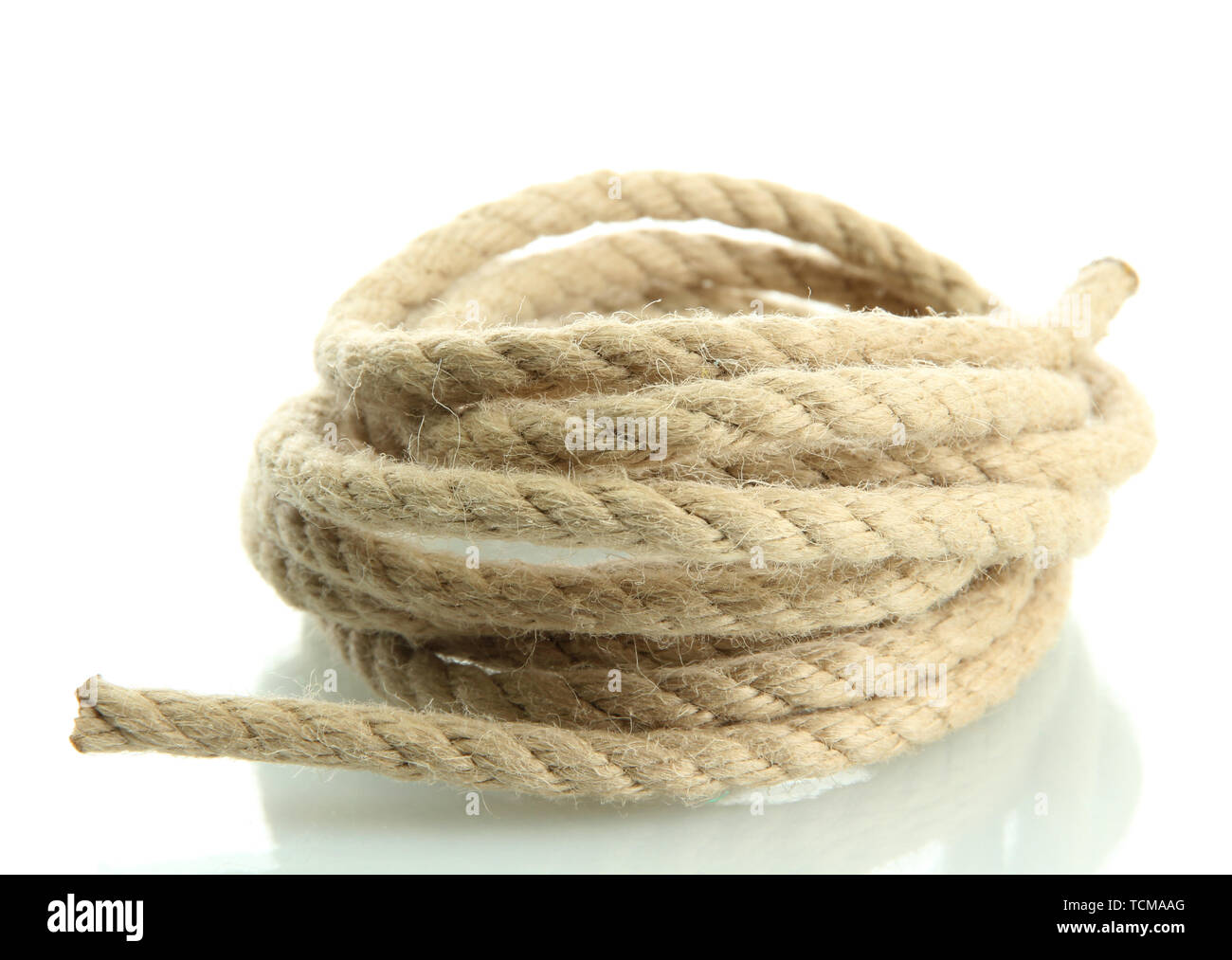 roll of rope, isolated on white Stock Photo - Alamy