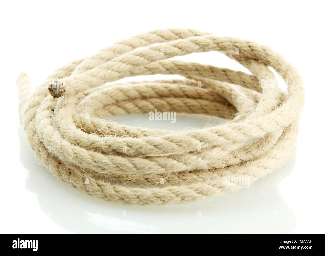 roll of rope, isolated on white Stock Photo - Alamy