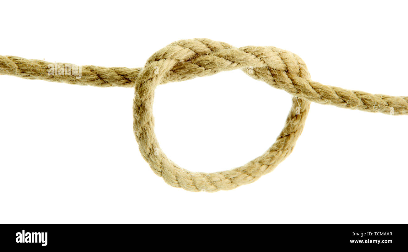 rope with knot, isolated on white Stock Photo - Alamy