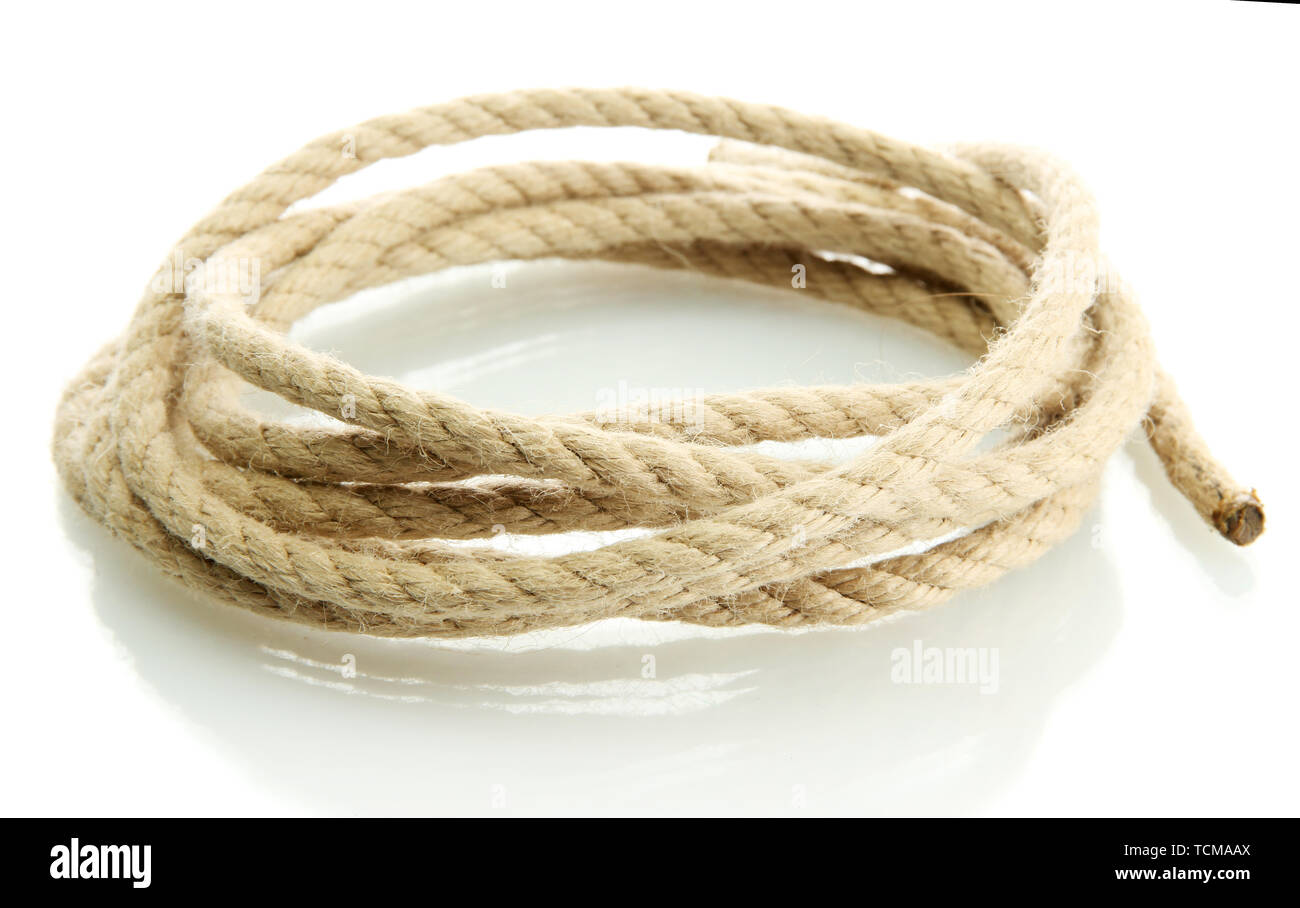 roll of rope, isolated on white Stock Photo - Alamy