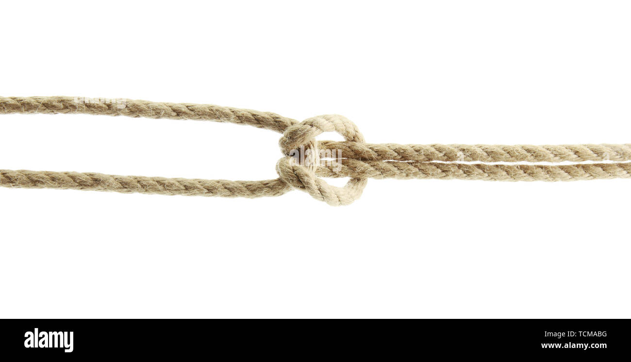 rope with knot, isolated on white Stock Photo - Alamy