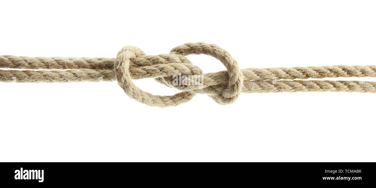 rope with knot, isolated on white Stock Photo - Alamy