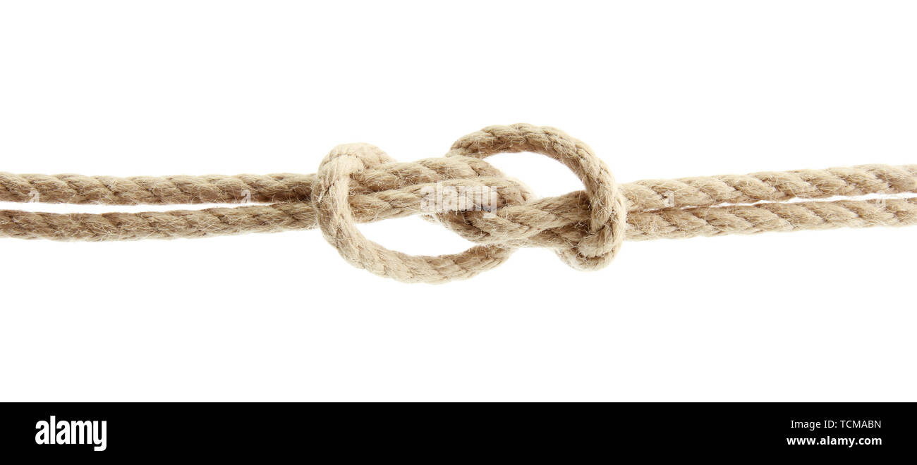 rope with knot, isolated on white Stock Photo - Alamy