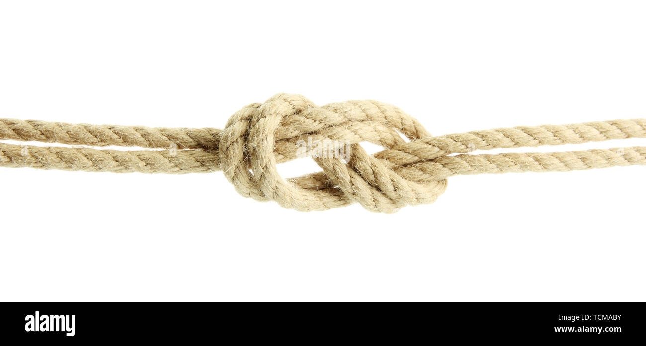 rope with knot, isolated on white Stock Photo - Alamy