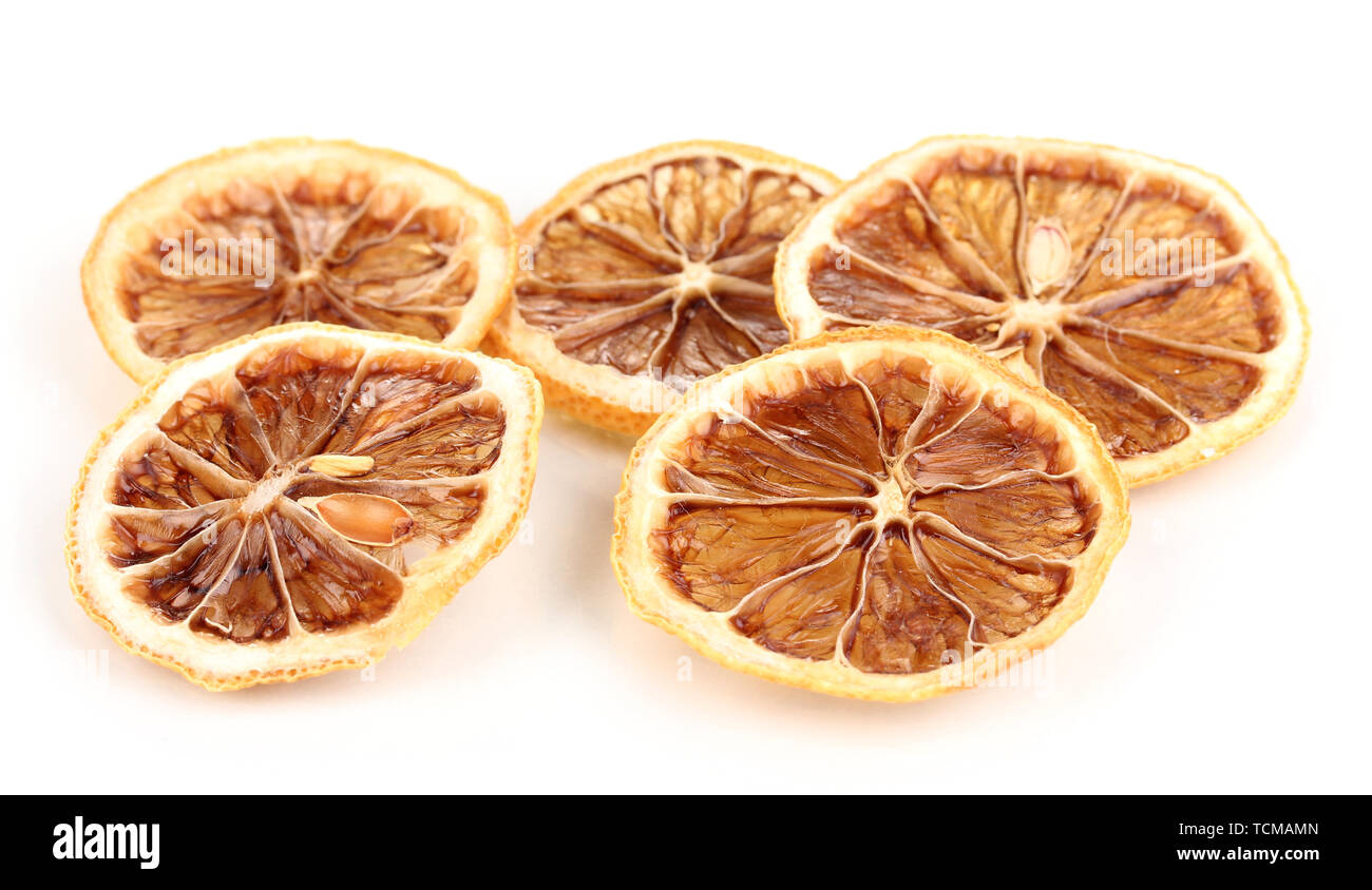 dried lemon isolated on white Stock Photo - Alamy