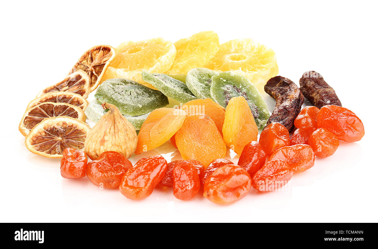 Dried fruits isolated on white Stock Photo - Alamy