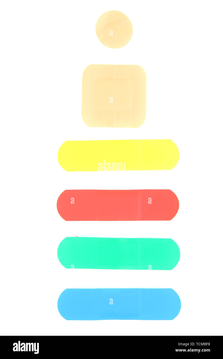 Colorful medical patches isolated on white Stock Photo - Alamy