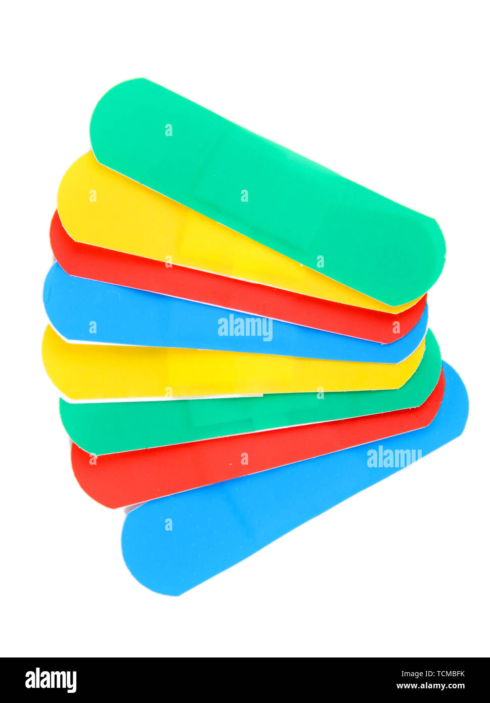 Colorful medical patches isolated on white Stock Photo - Alamy