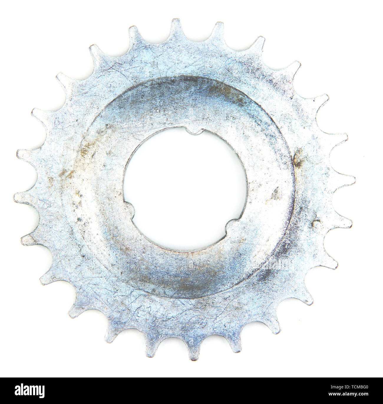 Metal cogwheel isolated on white Stock Photo - Alamy