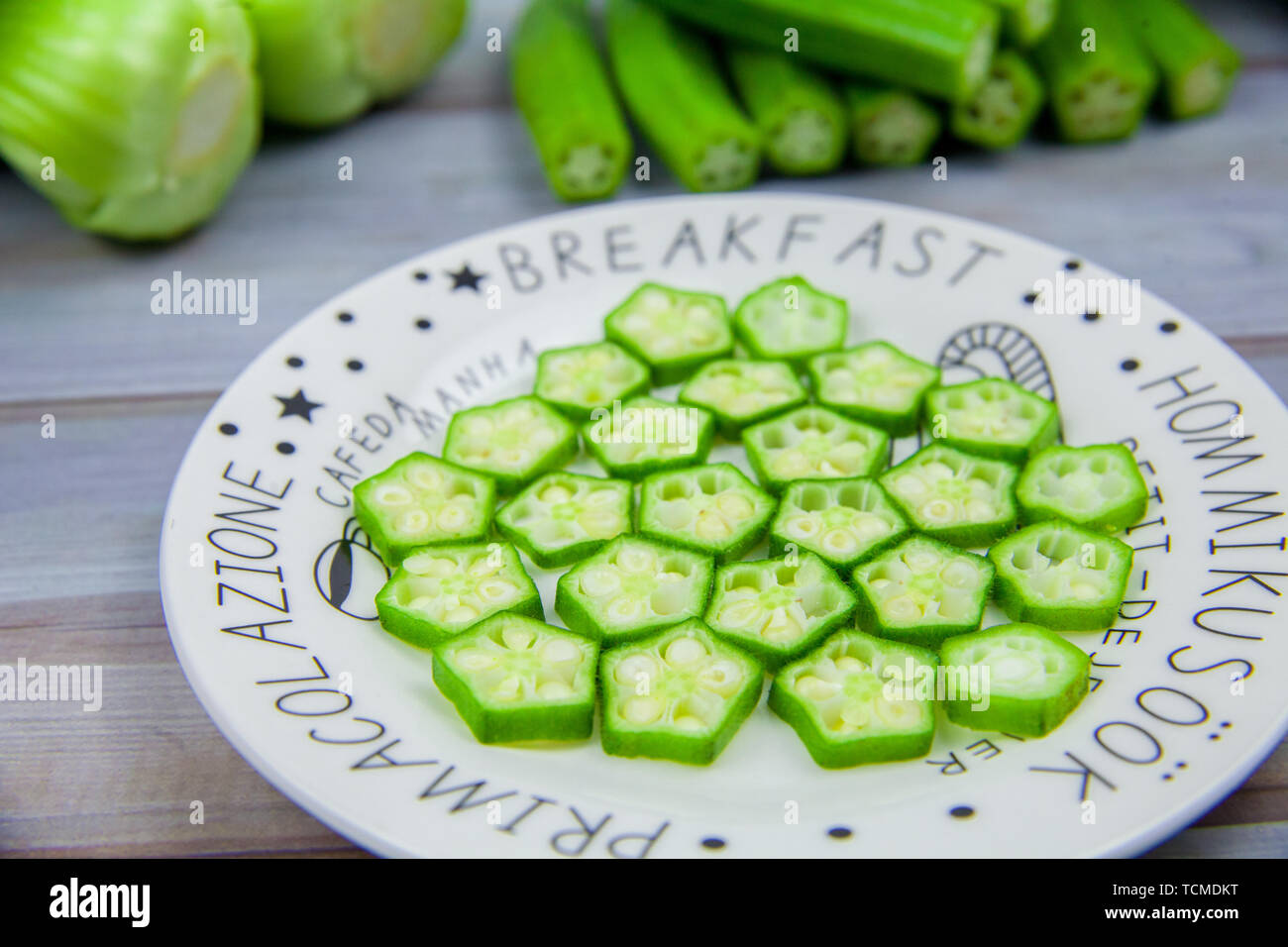 Okra plant leaves and fruit hi-res stock photography and images - Alamy