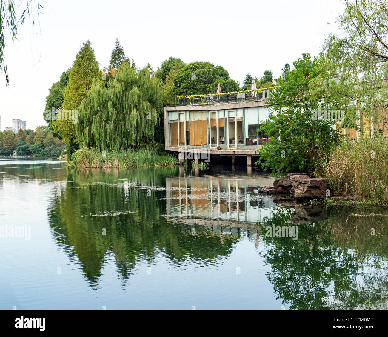 Five scattered house building Stock Photo - Alamy