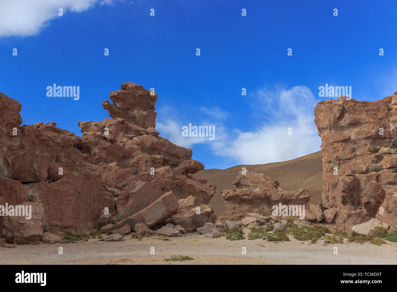 interesting looking stones in the salar de uyuni, bolivia Stock Photo ...