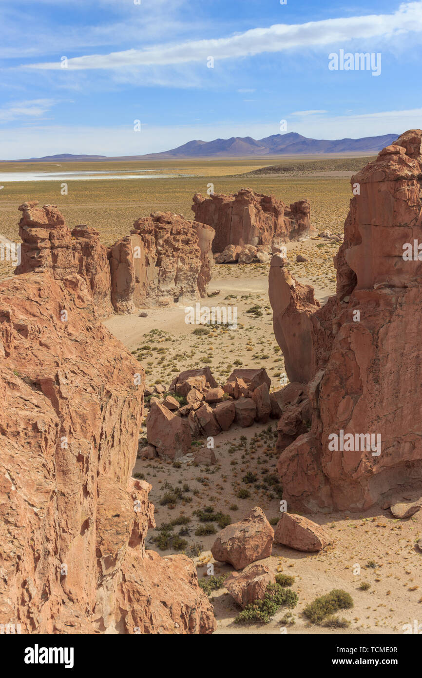 interesting looking stones in the salar de uyuni, bolivia Stock Photo ...