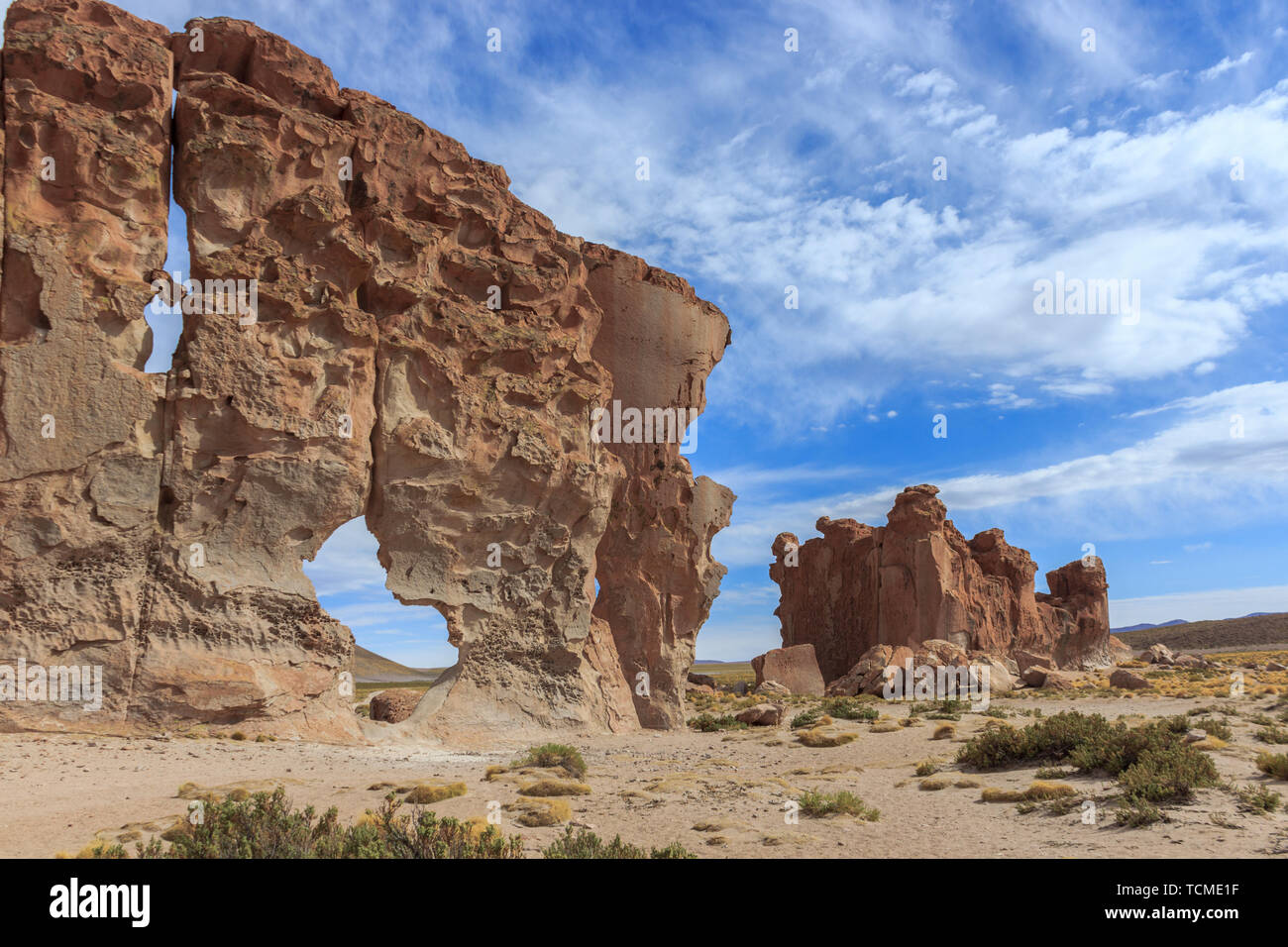 interesting looking stones in the salar de uyuni, bolivia Stock Photo ...